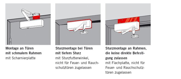 Türschließer DORMA TS 83, Größe EN 3-6 mit Rastfeststellarm | Silberfarbig | Ohne Montageplatte ...